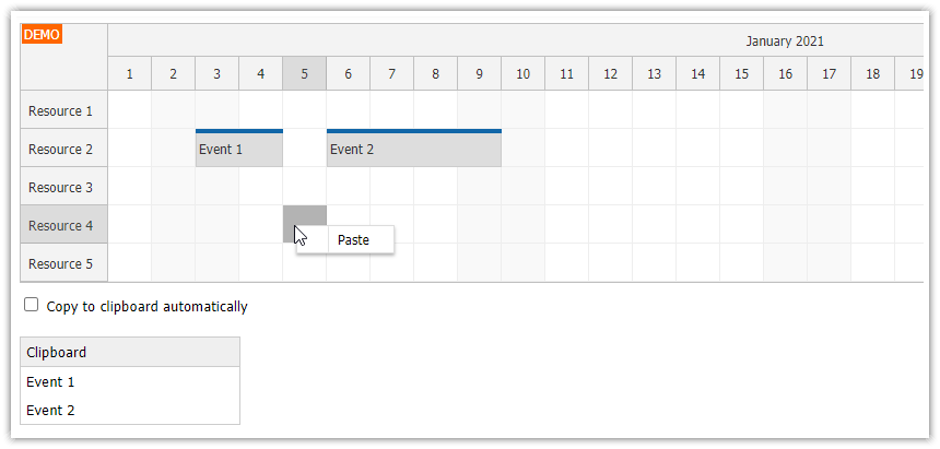 Angular Scheduler: Event Copy & Paste | DayPilot Code