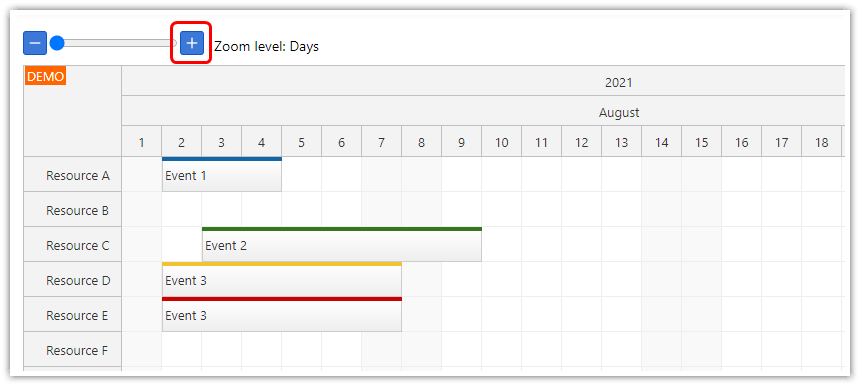 React Scheduler: Timeline Zoom | DayPilot Code