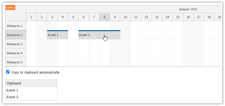 Angular Scheduler: Event Copy & Paste | DayPilot Code