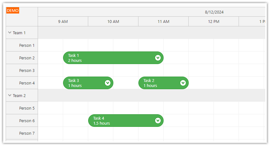 React Work Order Planning System (PHP/MySQL) | DayPilot Code